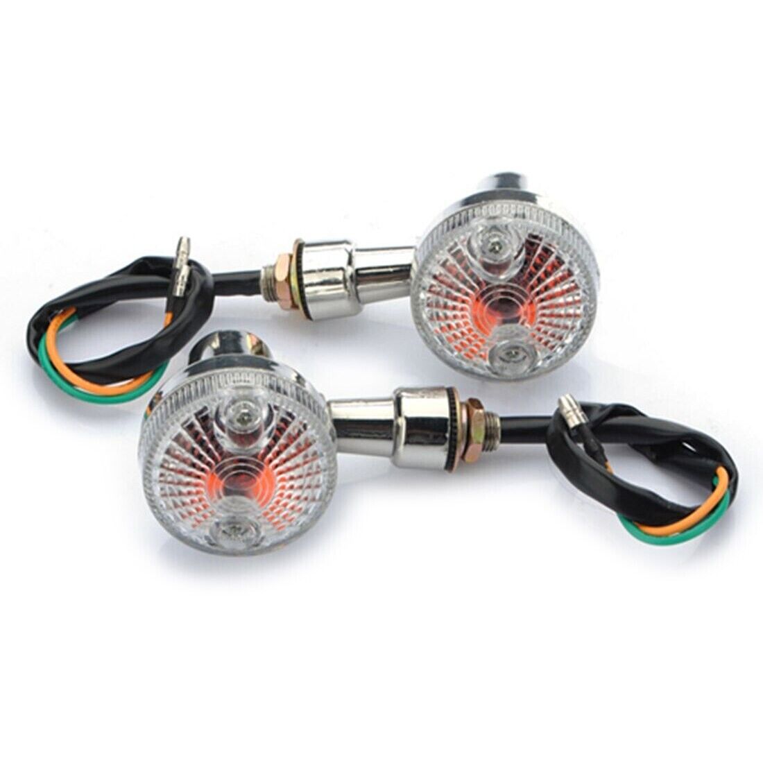 2 X Classic Motorcycle Indicators Blinkers Turn Signals Light Amber