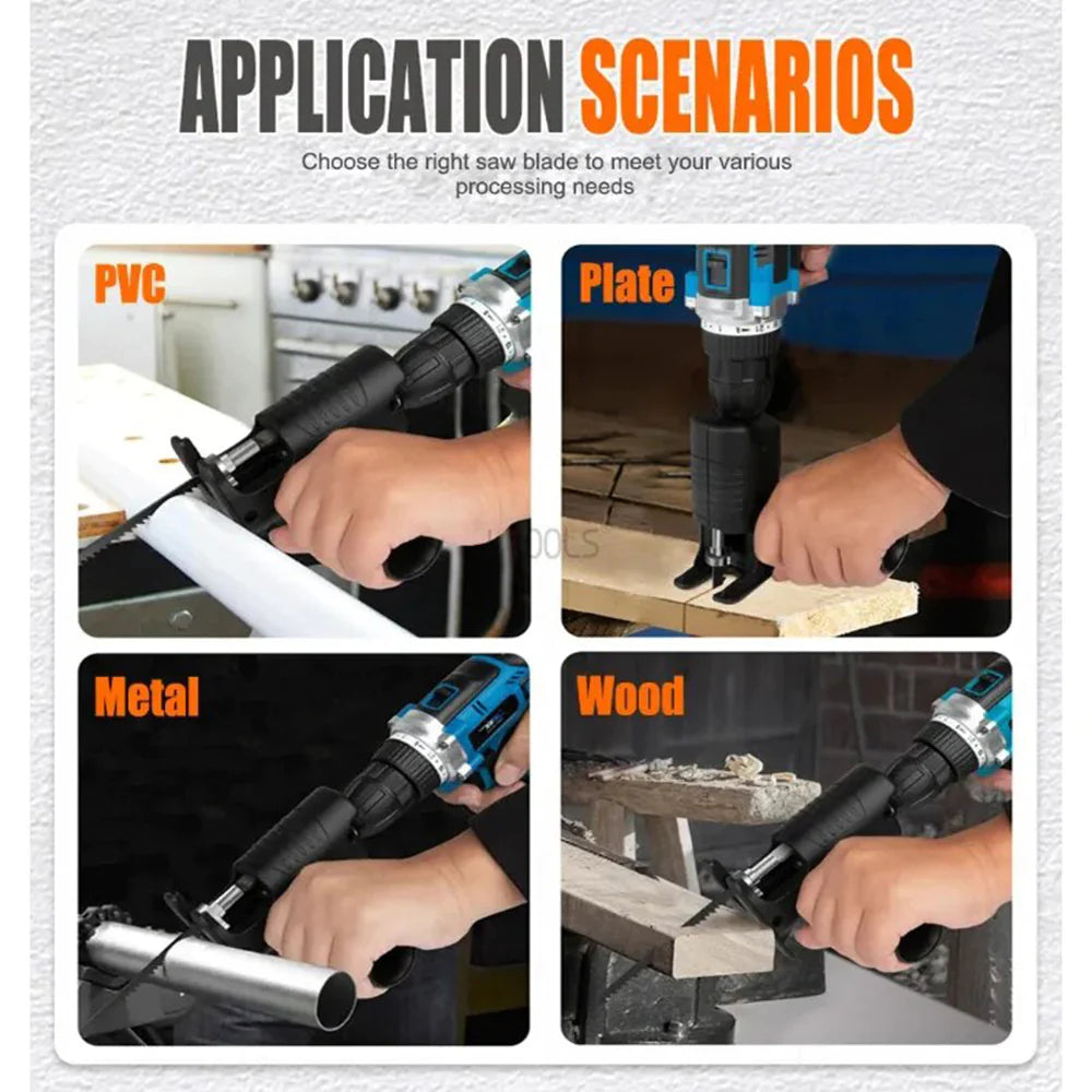 Electric Drill To Saw Conversion Head Curve Saw Converter Woodworking ...