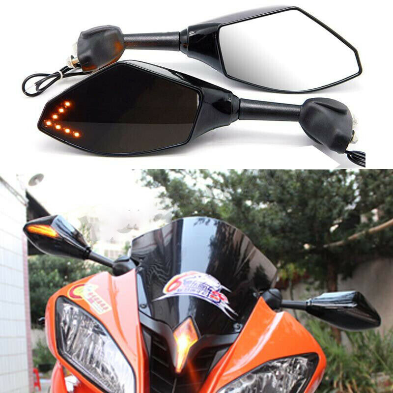 For Yamaha YZF600R FZ6R R6 R1 CUSTOM MOTORCYCLE LED TURN SIGNAL MIRROR ...